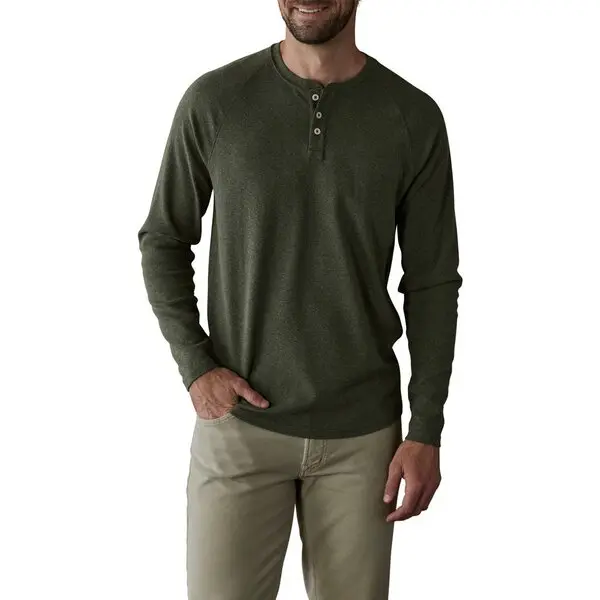 THE NORMAL BRAND Everyday Henley - Oakmoss