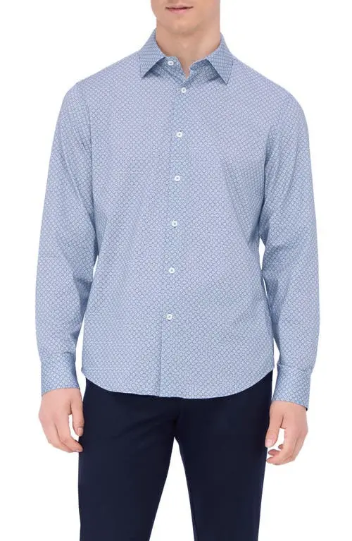 Bugatchi James Ooohcotton® Print Button-up Shirt - Cobalt