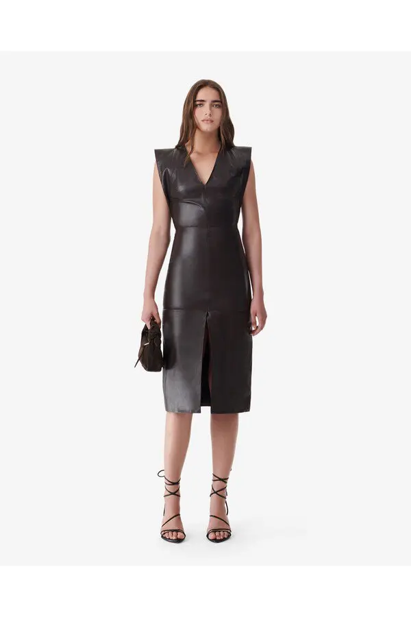 iro leather dress IRO Apria Leather Dress in Black