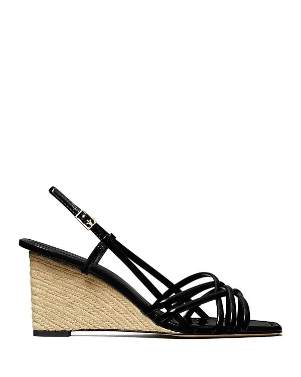 Tory Burch Strappy Wedge Sandals - Perfect Black