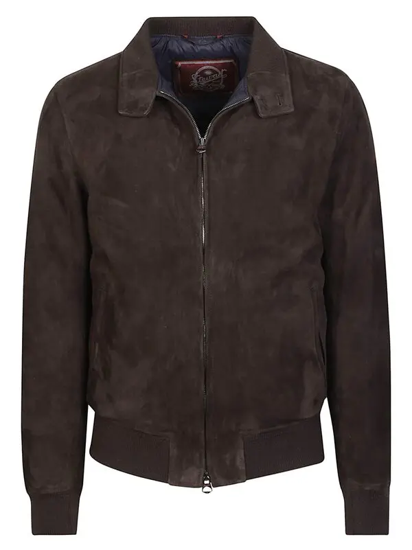 STEWART Nuvola-waxy Leather Bomber Jacket - Brown
