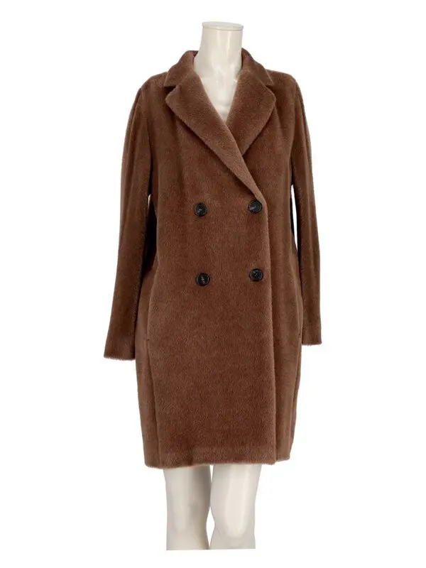 Max Mara Roseto Midi Alpaca And Wool Coat - Brown