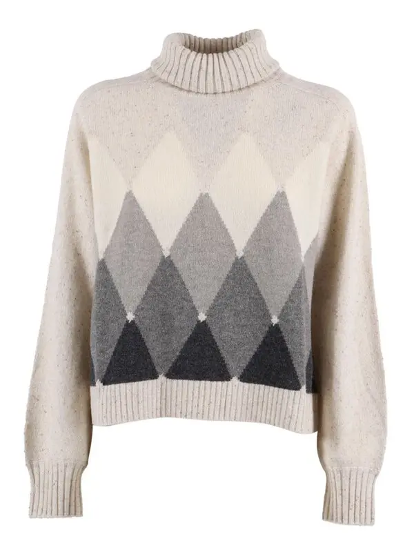 BALLANTYNE High Neck Pullover - Beige