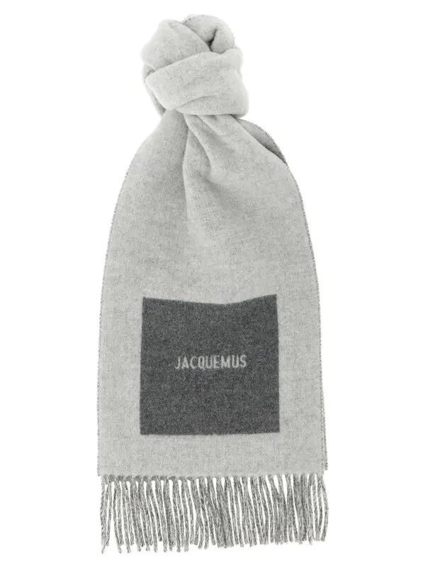 Jacquemus L'echarpe Rond Carré Scarf - Gray