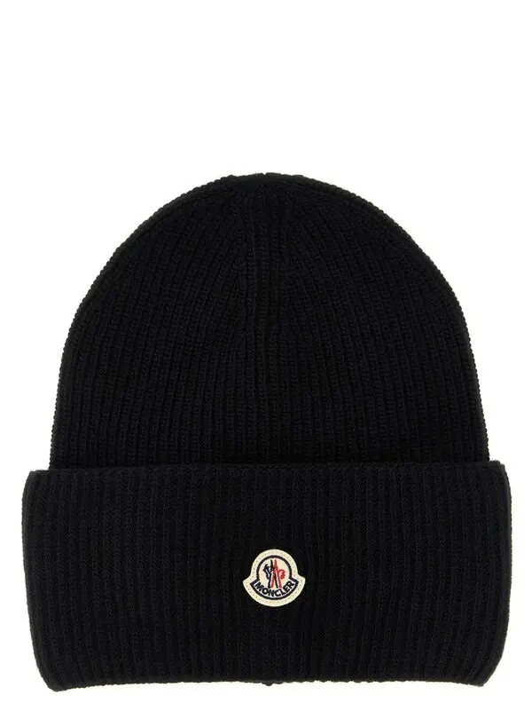 Moncler Wool Knit Beanie - Black