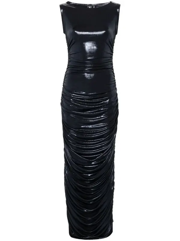 Norma Kamali Shirred Long Dress