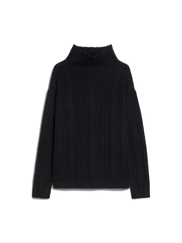 Max Mara Vitalba Wool And Cashmere Polo-neck Jumper - Blu Marino