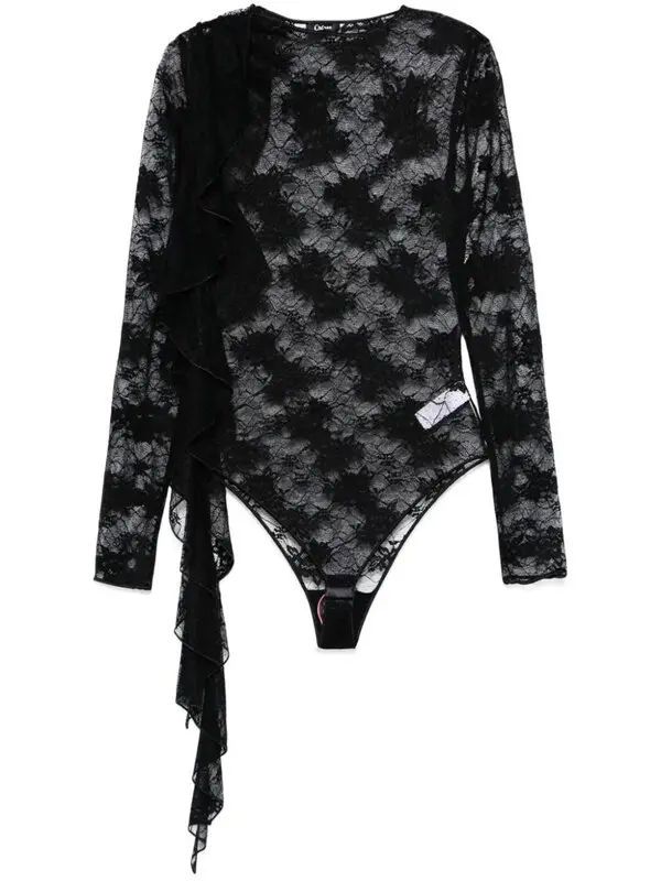 Oseree Lace Volant Sleeves Body