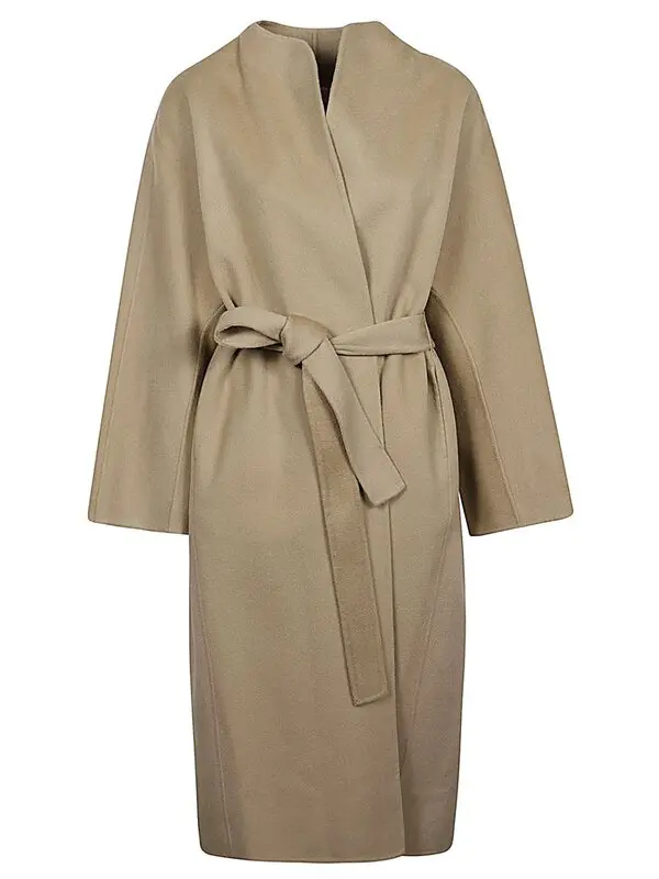 SANDBEIGE Wool Midi Coat - Beige