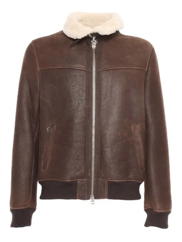 STEWART Shearling Jacket - Brown