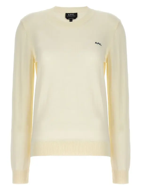 A.p.c. Victoria' Cotton Crew Neck Sweater - Beige