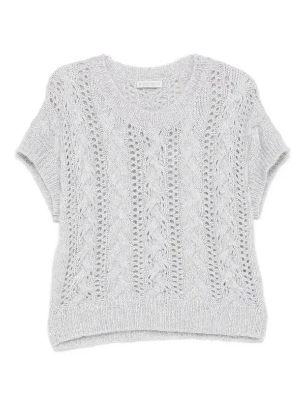 LE TRICOT PERUGIA Short-sleeve Sweater - Silver