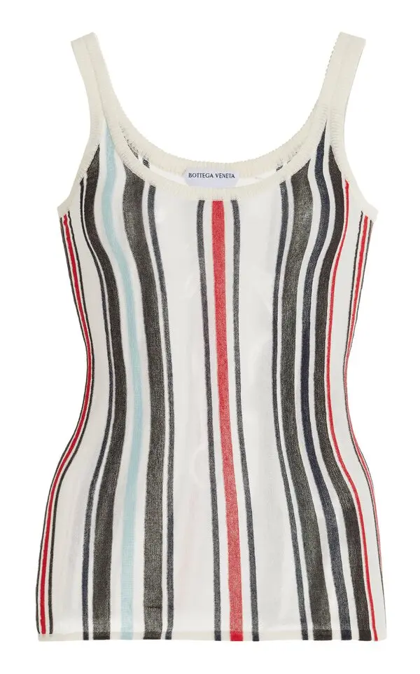 Bottega Veneta Striped Cotton-knit Tank Top - Ivory
