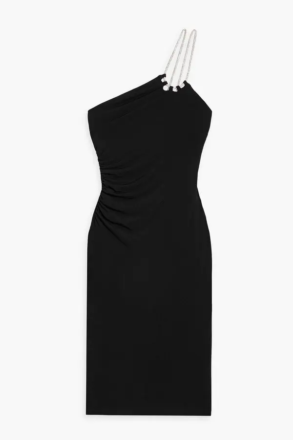 Herve Leger One-shoulder Crystal-embellished Stretch-jersey Dress