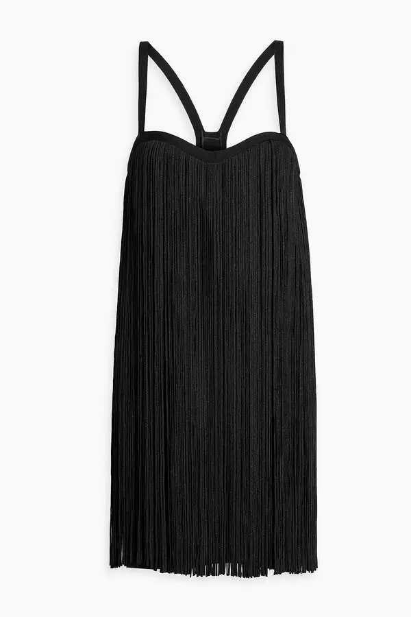 Herve Leger Fringed Bandage Mini Dress
