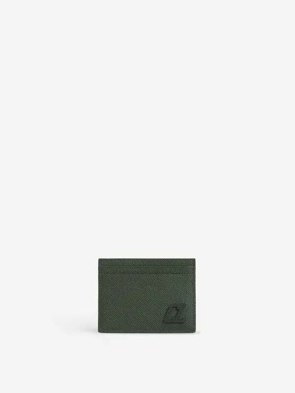 CHRISTIAN LOUBOUTIN Groovy Leather Card Holder - Dark Green