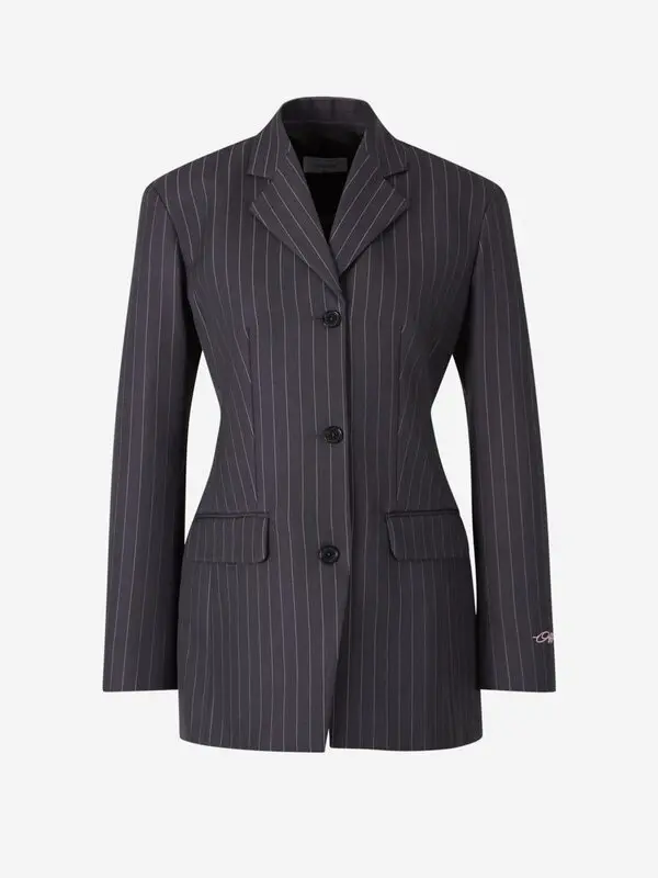 Off-White Wool Fitted Jacket