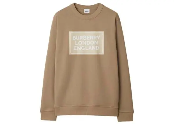Burberry Logo Print Crewneck Sweater - Camel