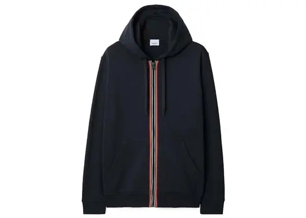 Burberry Hove Stripe Zip Hoodie - Navy Blue/black
