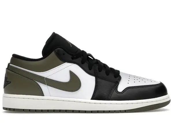 JORDAN 1 Low Toe Sneakers - Black/medium Olive/white