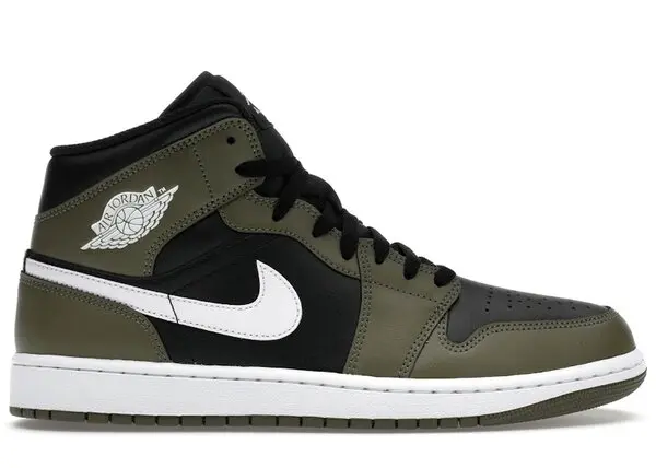 JORDAN 1 Mid Sneakers - Black/medium Olive/sail