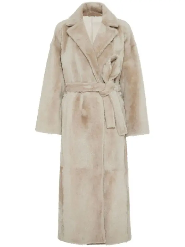 Brunello Cucinelli Shearling Coat - Neutrals