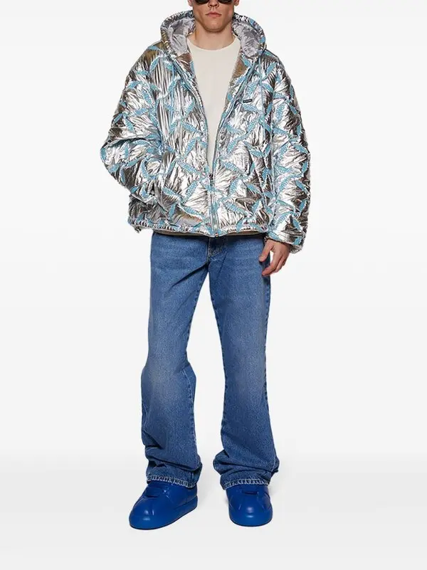 BLUEMARBLE Hooded Embroidered Jacket - Silver
