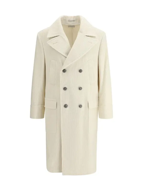 Brunello Cucinelli Ribbed Cashmere Coat - Beige