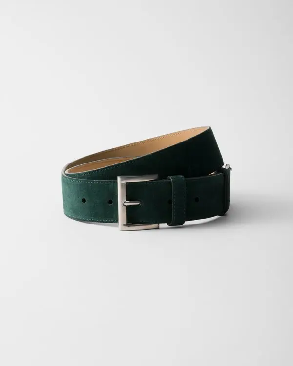 Prada Suede Belt - Bottle Green