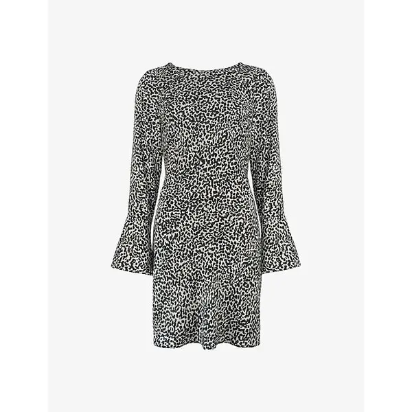 Ro&Zo Dalmatian-Print Woven Mini Dress In Mono - 40% Off | Editorialist