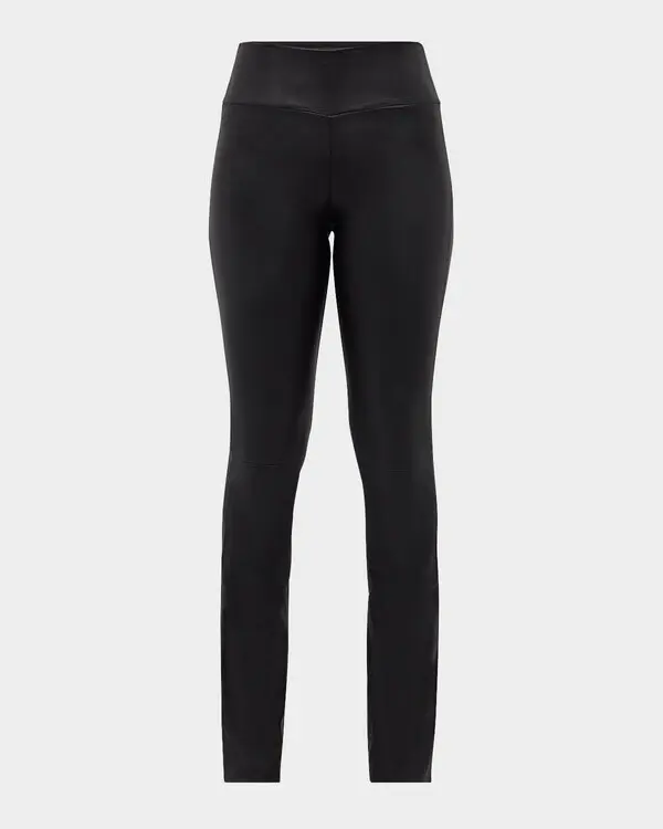Sprwmn Micro Flare Leather Pants - Black