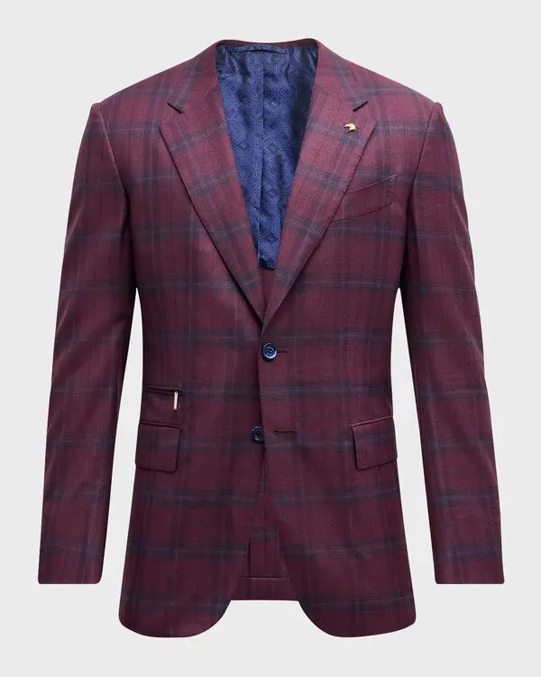 Stefano Ricci Plaid Wool And Cashmere Blazer