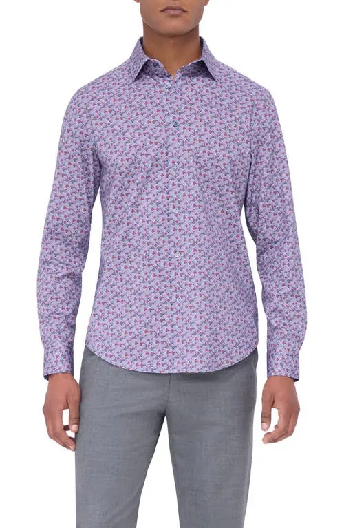 Bugatchi James Ooohcotton® Diagonal Check Button-up Shirt