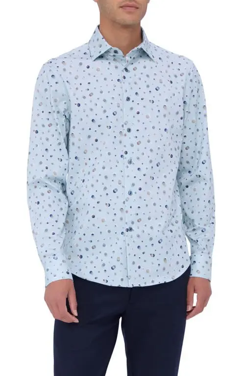 Bugatchi James Ooohcotton® Dot Print Button-up Shirt - Sage