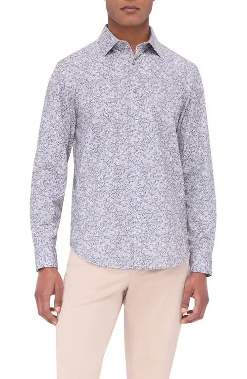Bugatchi James Ooohcotton® Abstract Print Button-up Shirt - Zinc