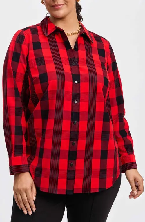 Foxcroft Haven Buffalo Check Button-up Shirt