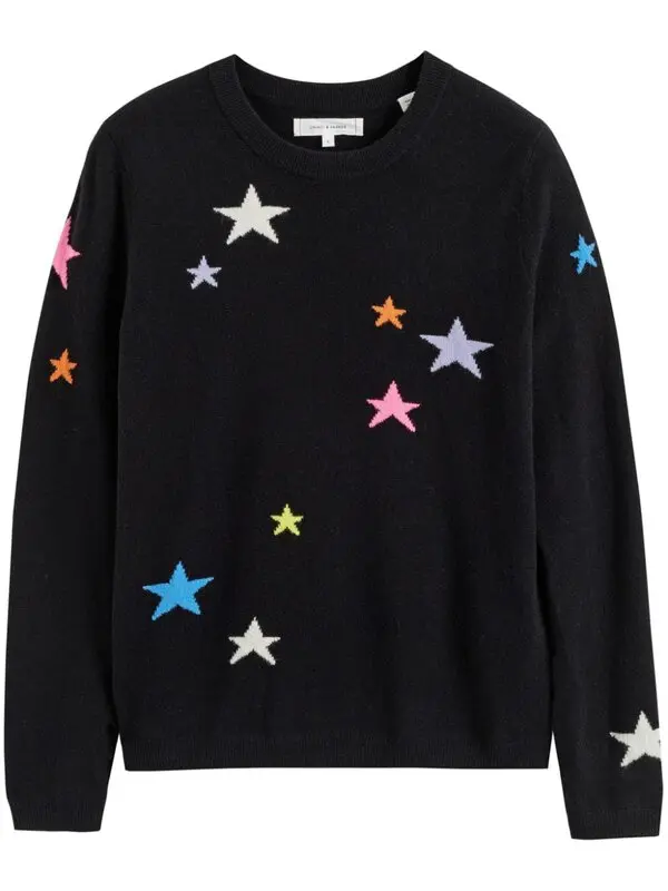 Chinti & Parker Star Motif Jumper - Black