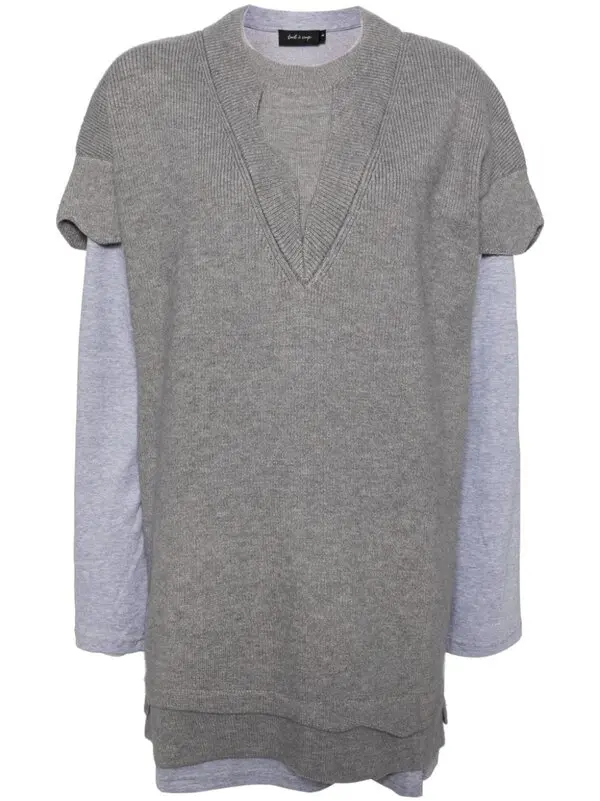 TOUT A COUP V-neck Jumper Set - Grey