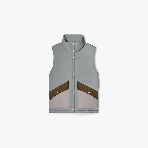 Tory Burch Reflective Colorblock Down Vest