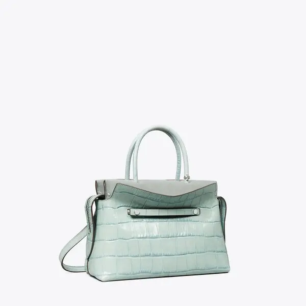 Tory Burch Mercer Croc-embossed Satchel