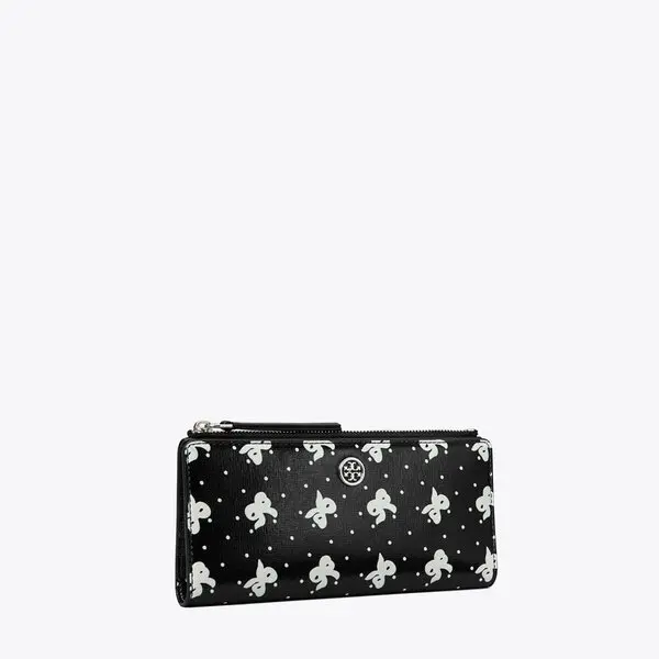 Tory Burch Robinson Printed Zip Slim Wallet