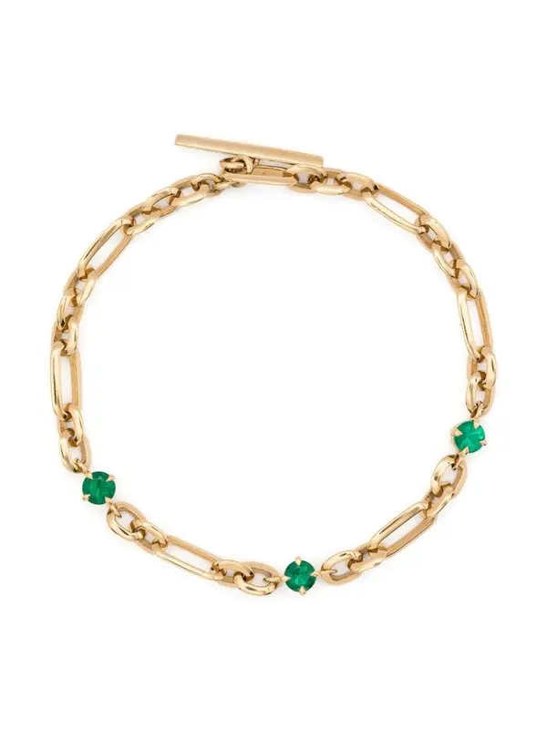 Lizzie Mandler 18k Gold Emerald Bracelet - Yellow