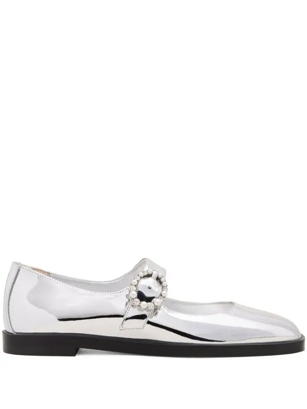 STUART WEITZMAN Loralei Crystal Ballerina Shoes - Silver