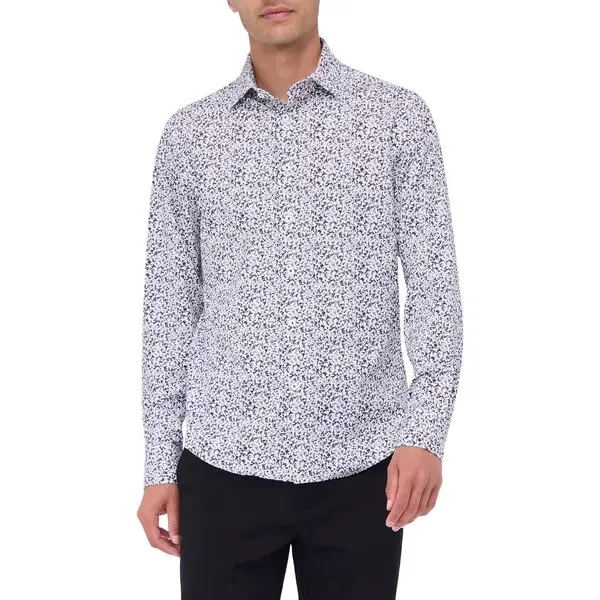 Bugatchi James Ooohcotton® Mosaic Print Button-up Shirt