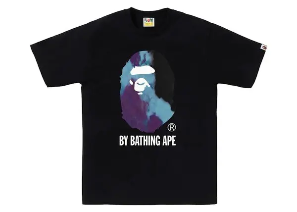 BAPE Tie Dye Bathing Ape Tee Shirt - Black