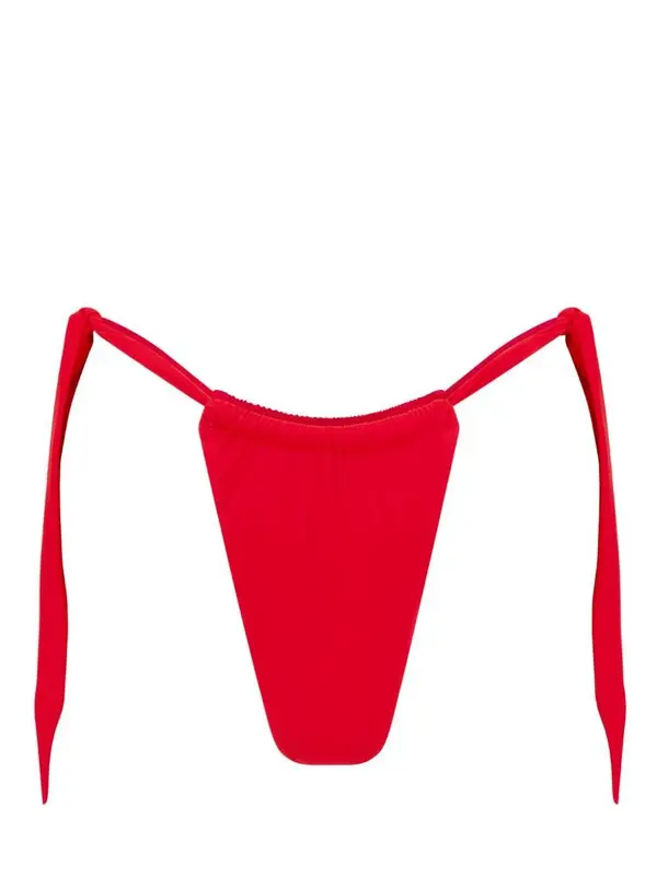 LET'S SWIM Tie Side Bikini Bottoms - Red