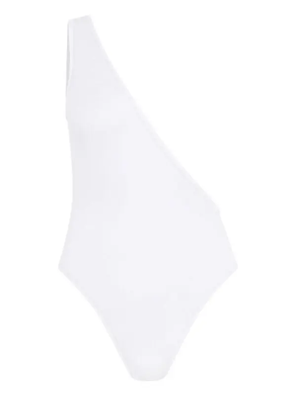 LET'S SWIM One-shoulder One-piece Swimsuit - White