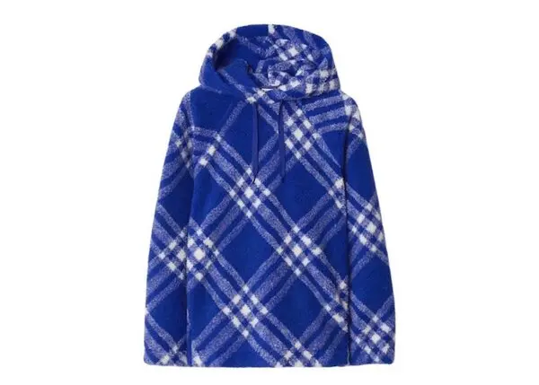 Burberry Check-pattern Faux-shearling Hoodie