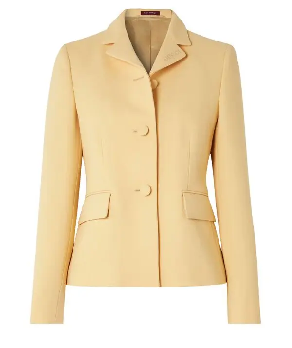 Gucci Embroidered Grain De Poudre Wool Blazer