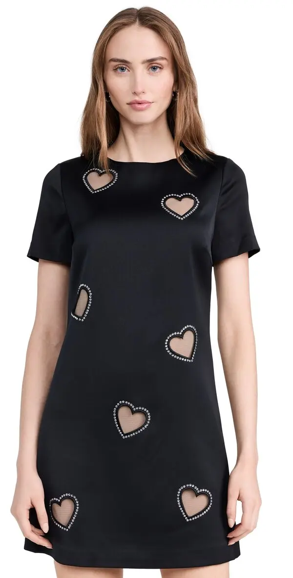 Alice + Olivia Clyde Embellished Cap Sleeve Shift Dress In Black - 60% Off  | Editorialist